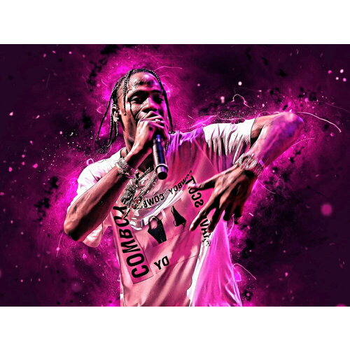 Плакат, постер на бумаге Rap -Travis Scott/музыкальные/поп исполнитель/артист/поп-звезда/группа. Размер 21 х 30 см