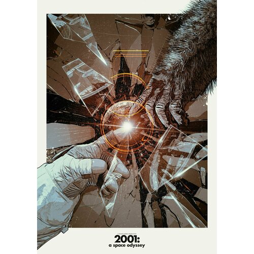 Плакат, постер на бумаге 2001 год: Космическая одиссея (2001: A Space Odyssey, 1968г). Размер 30 х 42 см