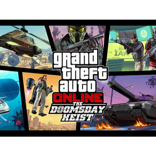Плакат, постер на холсте Grand Theft Auto Online The Doomsday Heist/искусство/арт/абстракция/творчество. Размер 21 х 30 см