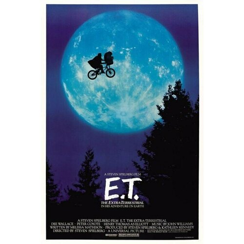 Плакат, постер на бумаге Инопланетянин (E.T. the Extra-Terrestrial), Стивен Спилберг. Размер 60 х 84 см