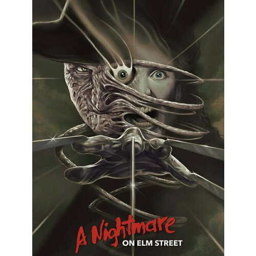 Плакат, постер на холсте A Nightmare on Elm Street/Кошмар на улице Вязов/искусство/арт/абстракция/творчество. Размер 21 х 30 см