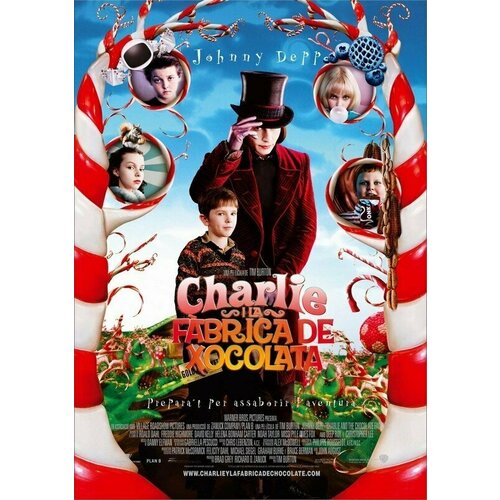 Плакат, постер на бумаге Чарли и шоколадная фабрика (Charlie and the Chocolate Factory), Тим Бёртон. Размер 30 х 42 см