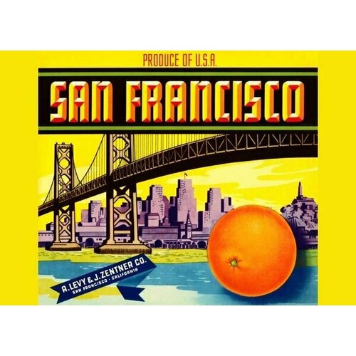 Плакат, постер на холсте иностранный San Francisco. Размер 30 х 42 см