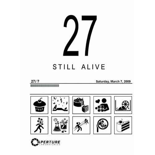 Плакат, постер на холсте Portal 2-Still Alive /игровые/игра/компьютерные герои персонажи. Размер 42 х 60 см