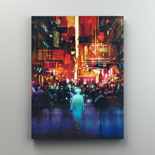 Интерьерная картина на холсте "Призрак в городе" размер 30x40 см