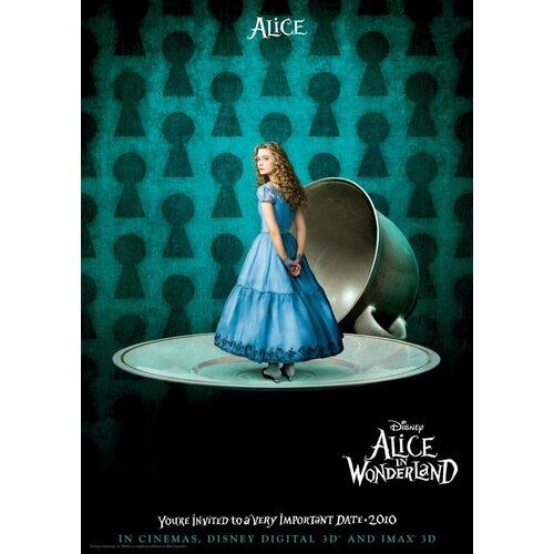 Плакат, постер на бумаге Алиса в Стране чудес (Alice in Wonderland, 2010г ). Размер 21 х 30 см