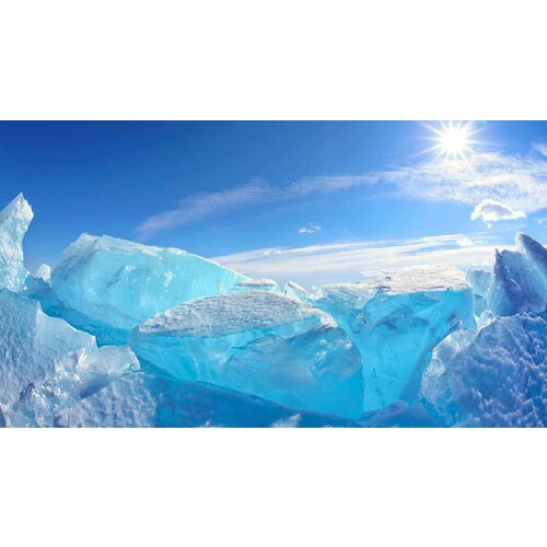 Картина на холсте 60x110 Альянс Лес "Ice snow север iceberg winter" на подрамнике / интерьер/ декор