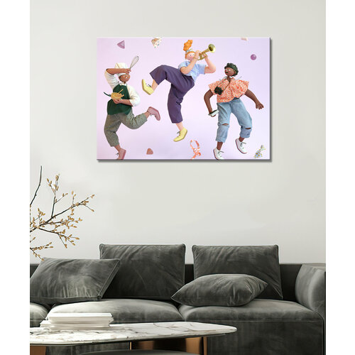Картина/Картина на холсте для интерьера/Картина на стену/Картина для кухни/ - 3D иллюстрация людей (12) 60х80
