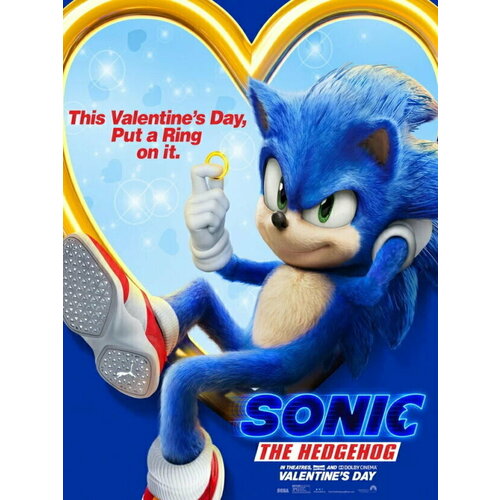 Плакат, постер на бумаге Sonic the Hedgehog/Соник в кино/комиксы/мультфильмы. Размер 60 х 84 см