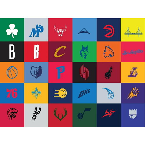 Плакат, постер на холсте NBA/Национальная Баскетбольная Ассоциация (НБА)/спорт. Размер 30 х 42 см