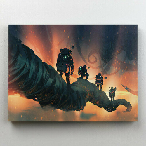 Интерьерная картина на холсте "Астронавты на гигантской ветке" размер 40x30 см