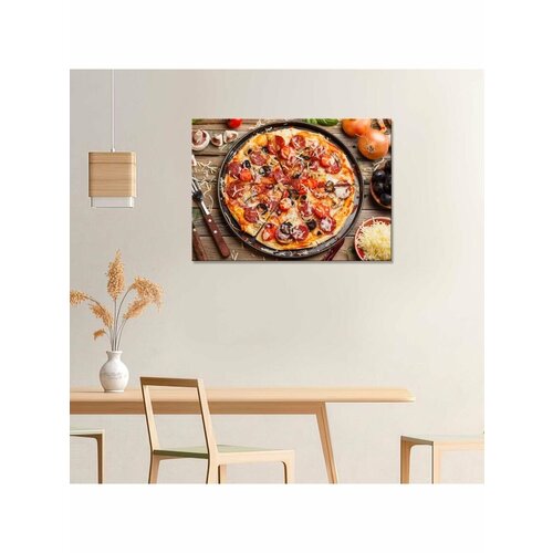 Картина на холсте с подрамником Аппетитная пицца4 30х40