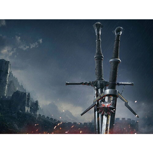 Плакат, постер на холсте Witcher 3/Wild Hunt/Ведьмак/игровые/игра/компьютерные герои персонажи. Размер 21 х 30 см