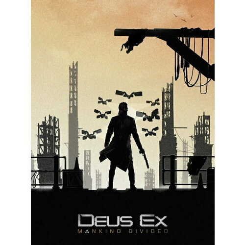 Плакат, постер на холсте Deus Ex-Mankind Divided/игровые/игра/компьютерные герои персонажи. Размер 21 х 30 см