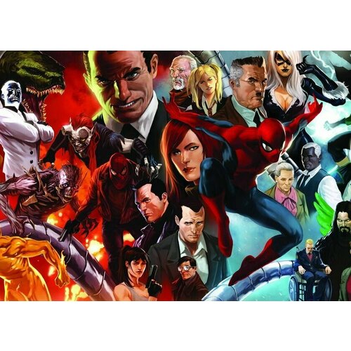 Плакат, постер на бумаге Вселенная Marvel (Марвел). Размер 21 х 30 см
