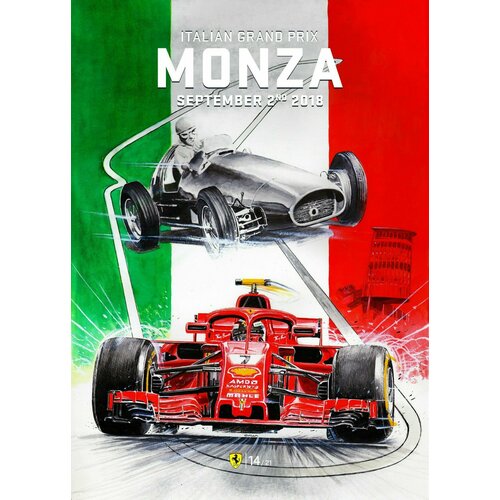 Плакат, постер на холсте F1 Italian Grand Prix Monza. Размер 42 на 60 см