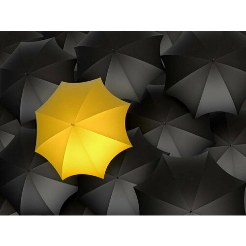 Плакат, постер на холсте Umbrella yellow/Желтый зонт/искусство/арт/абстракция/творчество. Размер 21 х 30 см