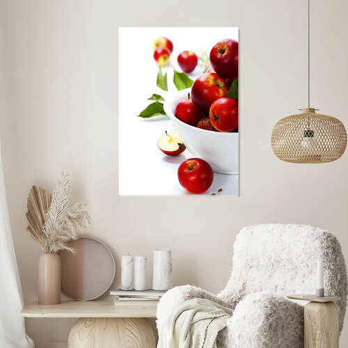 Картина/Картина на холсте для интерьера/Картина на стену/Картина для кухни/ -Красные яблочки 20х30