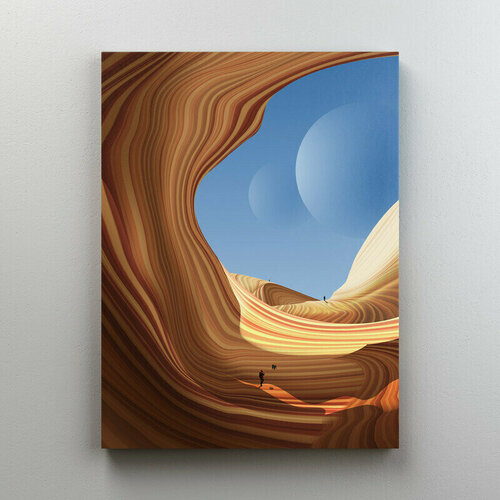 Интерьерная картина на холсте "Иллюстрация - пустынные дюны Арракиса" размер 22x30 см