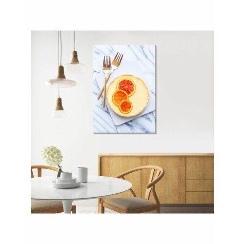 Картина на холсте с подрамником Апельсиновый чизкейк 30х40
