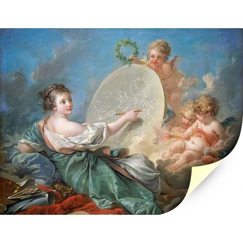 "Аллегория живописи", Буше, Франсуа, картина (репродукция) (55х43 см / без подрамника)