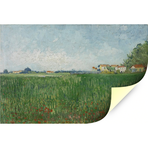 "Поле с маками близ Арля", Ван Гог, Винсент, картина (репродукция) (80х54 см / без подрамника)