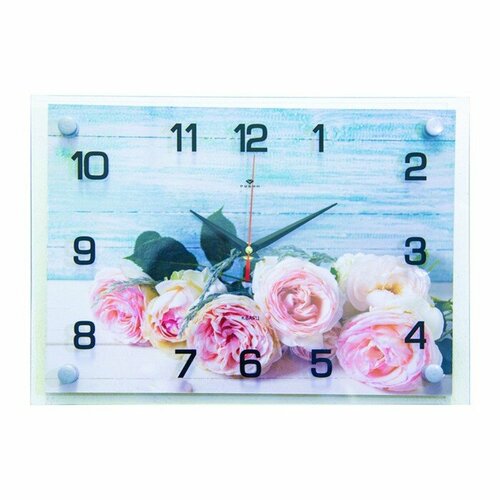 Часы настенные, серия: Цветы, "Букет роз", 25 х 35 см 10200761