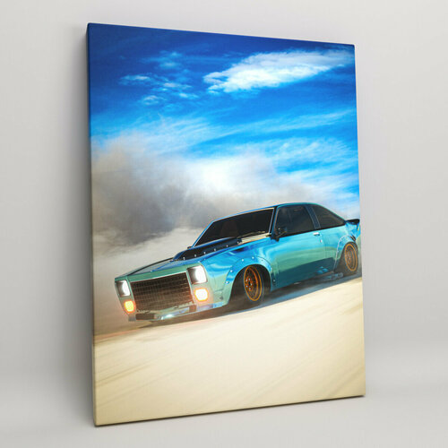 Картина на холсте (интерьерный постер) "Тюнингованная машина" машины и автомобили, с деревянным подрамником, размер 45x60 см