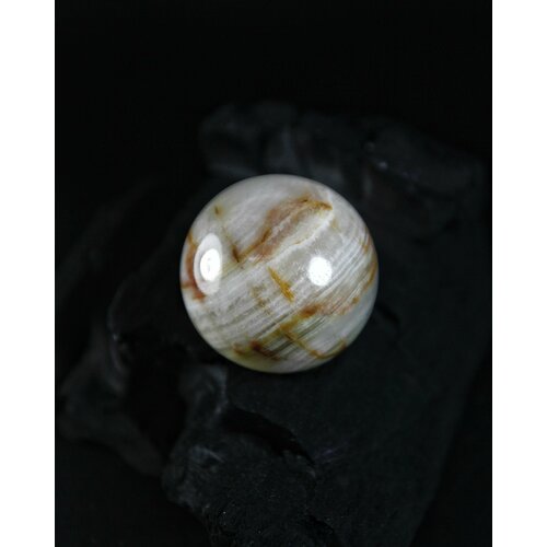 Оникс - шар, диаметр 35-37 мм, 1 шт - натуральный камень, самоцвет для декора, интерьера и коллекции
