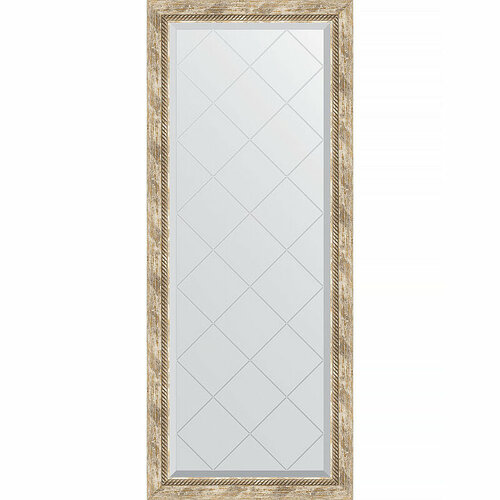 Зеркало Evoform Exclusive-G 153х63 BY 4134 с гравировкой в багетной раме - Прованс с плетением 70 мм