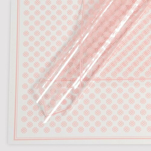 Пленка для цветов глянцевая, "Цветочный орнамент", 58х58см, розовый 9257691