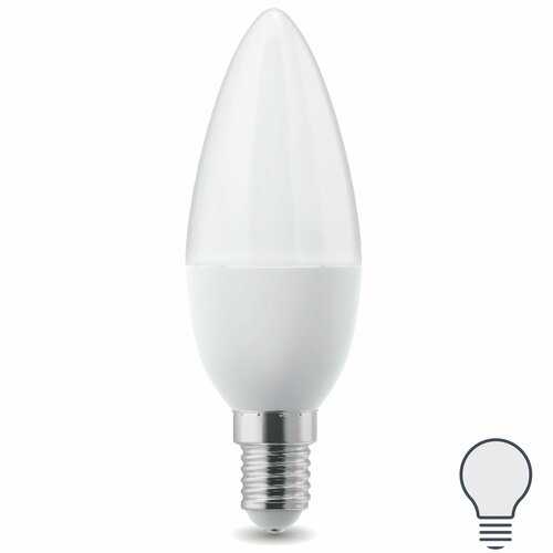 Лампа светодиодная E14 220-240 В 6,5 Вт свеча матовая 600 лм нейтральный белый свет. Набор из 2 шт.