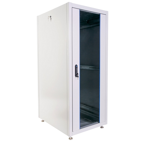 Шкаф телекоммуникационный напольный эконом 30U (600 600) дверь стекло, дверь металл (ШТК-Э-30.6.6-13АА)