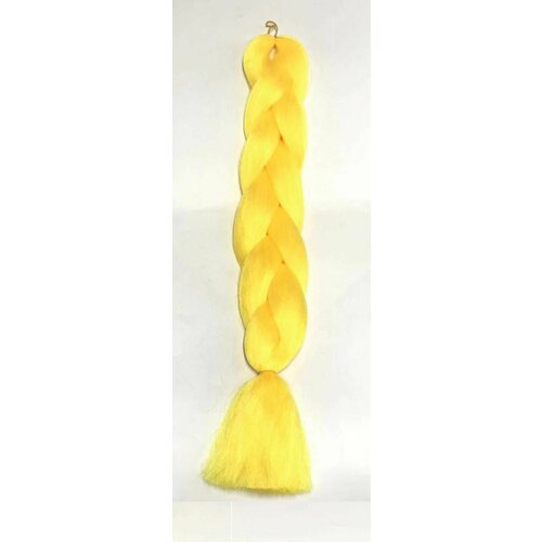 Канекалон-коса однотонная, цвет желтый, 60см, 100гр, 1 шт