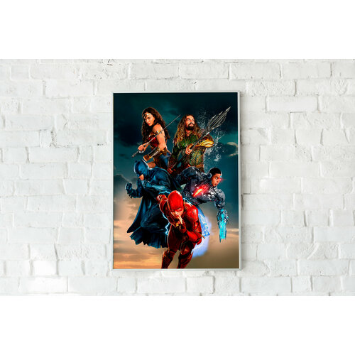 Плакат Лига справедливости/Justice League/DC/ Плакат на стену 21х30 см / Постер формата А4