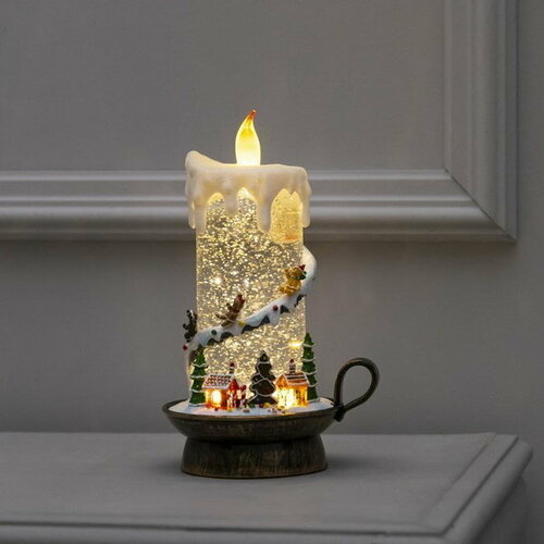 Светодиодная свеча с имбирными пряниками, 14 x 23 x 12 см, пластик, батарейки ААх3