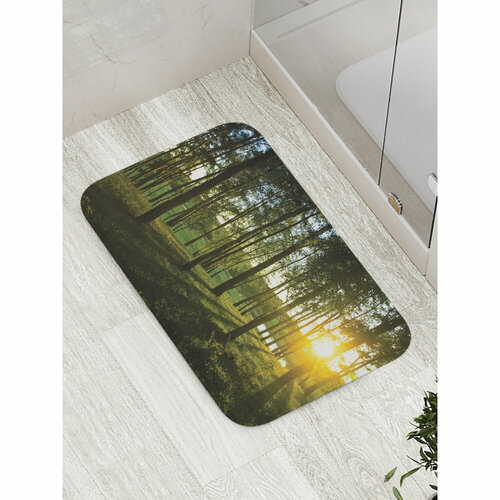 Противоскользящий коврик для ванной, сауны, бассейна JOYARTY Солнце за лесом