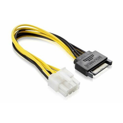 Кабель SATA питания 0.15 m GCR GC- ST219 SATA 15pin / ATX 8pin, медь, пакет Greenconnect GC-ST219