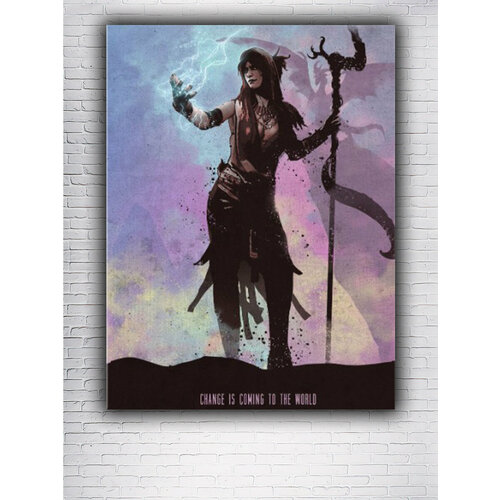 Картина/Картина на холсте/Картина на холсте для интерьера/Картина на стену/Картина в подарок для дома/- Морриган Dragon Age 50х70