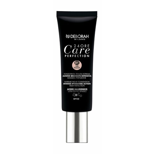 DEBORAH MILANO Тональный крем-уход 24 Ore Care Perfection Extreme Wear Foundation, 30 мл, 01 Белоснежный