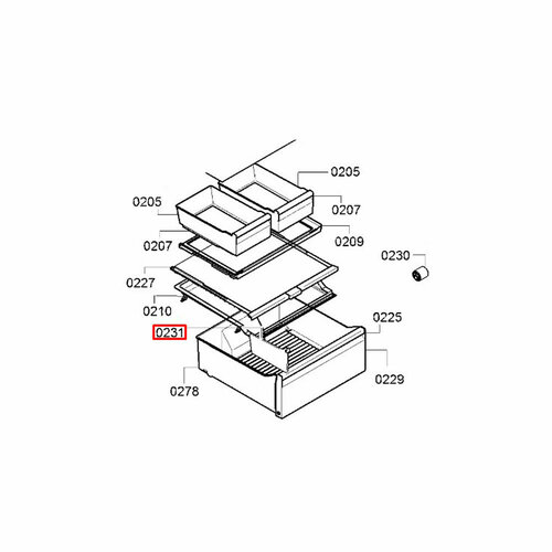 Перегородка для холодильников Bosch KGN39A/KGN39X (11035939)