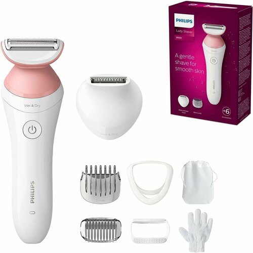 Электробритва для женщин Philips Lady Shaver Series 6000, BRL 146/00, белый, Нидерланды