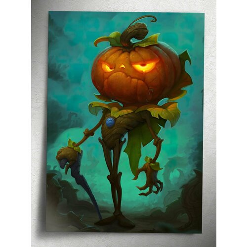 Постер Хэлоуин: Джек Тыквенная Голова Halloween, на А4