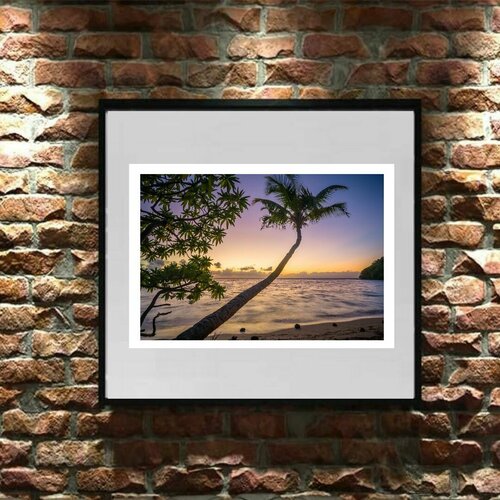 Постер "Пальма, закат, экзотический пляж" Cool Eshe из коллекции "Природа", плакат А4
