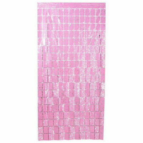 Праздничный занавес "Звёзды", р. 200 x 100 см, розовый