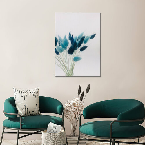 Интерьерная картина на холсте - синие сухоцветы 30х40