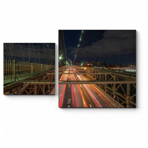Модульная картина Ночной мост50x30
