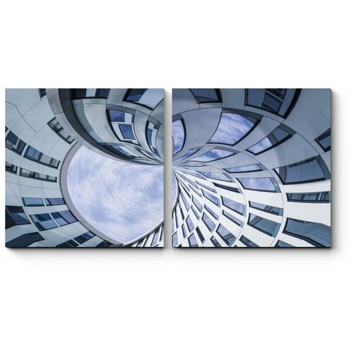 Модульная картина Круговорот здания 100x50