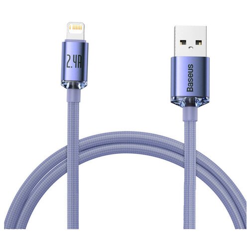 Кабель Baseus Crystal Shine Series Fast Charging Data Cable USB - Lightning 2.4A 1.2m фиолетовый