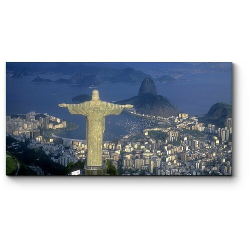 Модульная картина Над ночным Рио-де-Жанейро 100x50